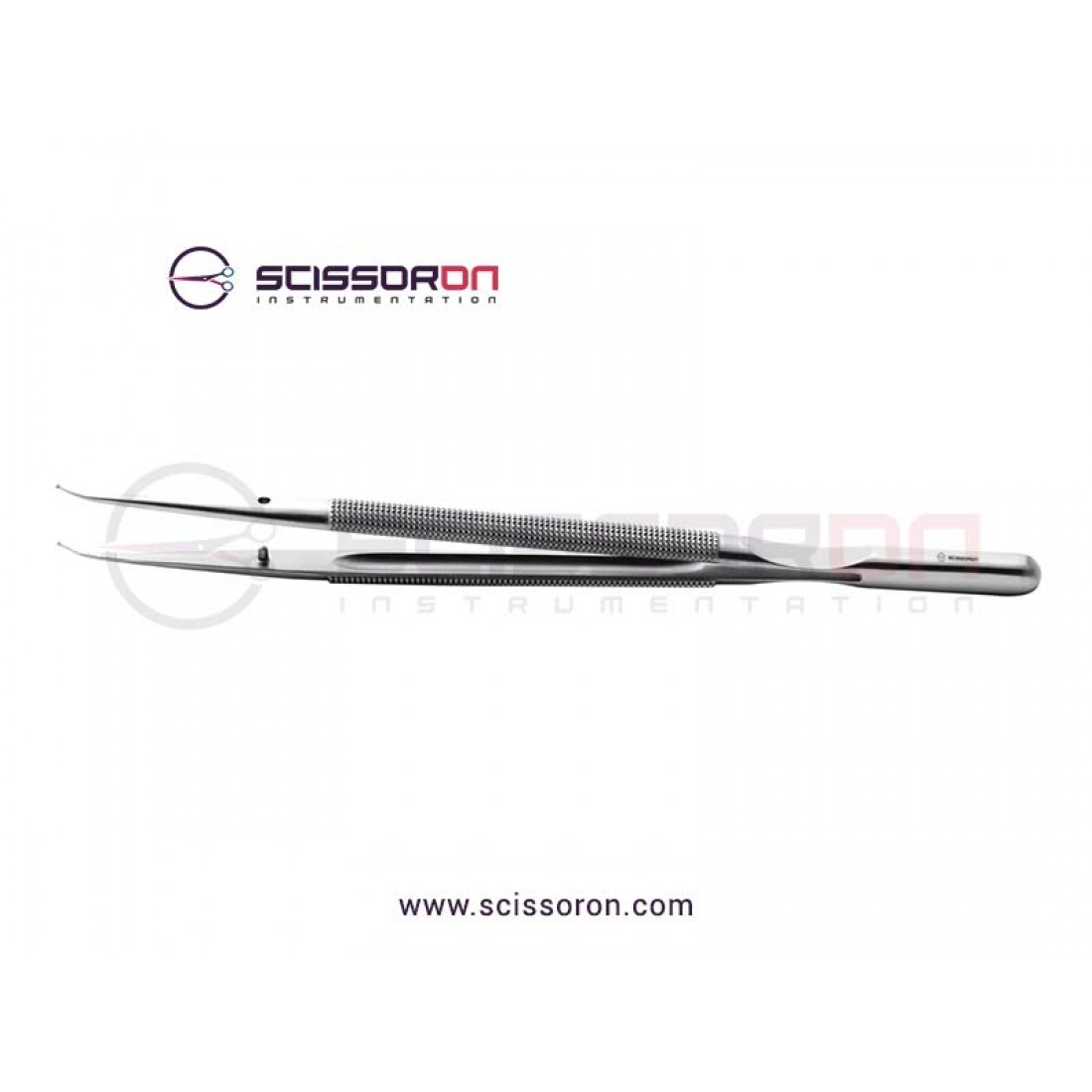 Microsurgical 1.0mm Ring Tip TC Dusted Curved Forceps