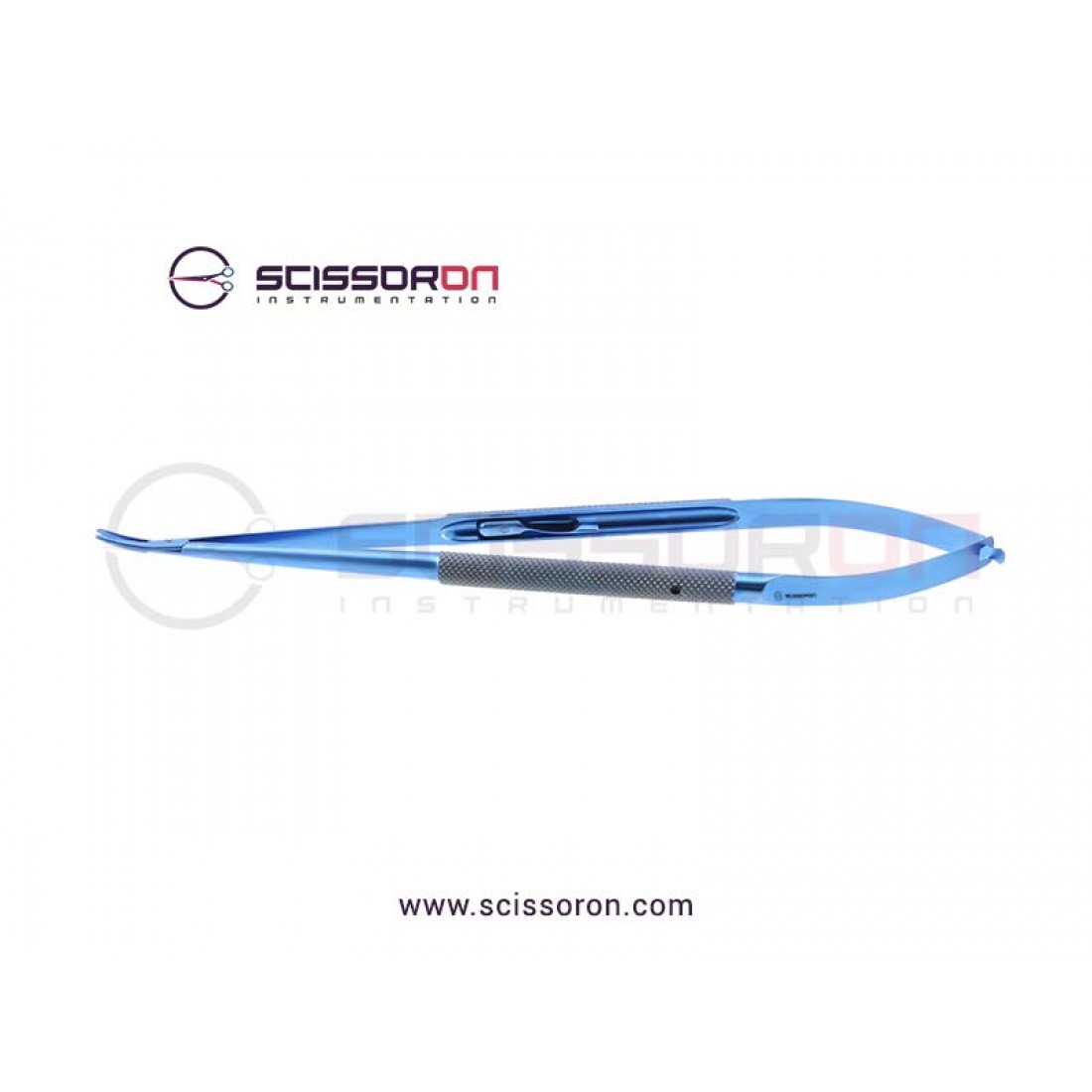 Jacobson Needle Holder TC Dusted Curved Jaws with Lock Titanium