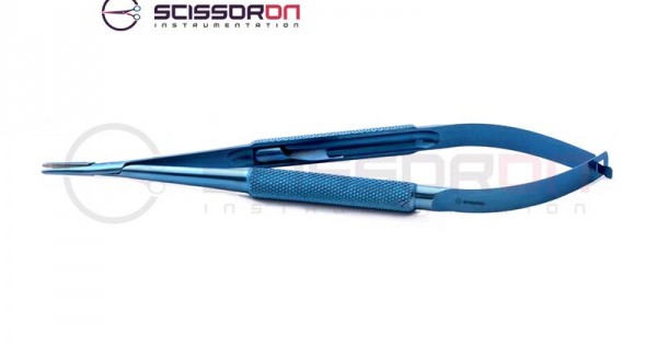 Jacobson Needle Holder TC Dusted Straight Jaws with Lock